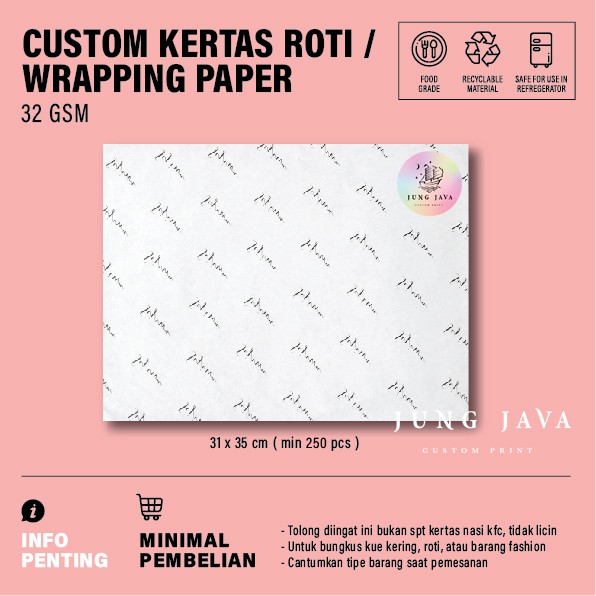 Jual Jung Java Kertas Roti / Kertas Pembungkus / Wrap Paper | Shopee ...