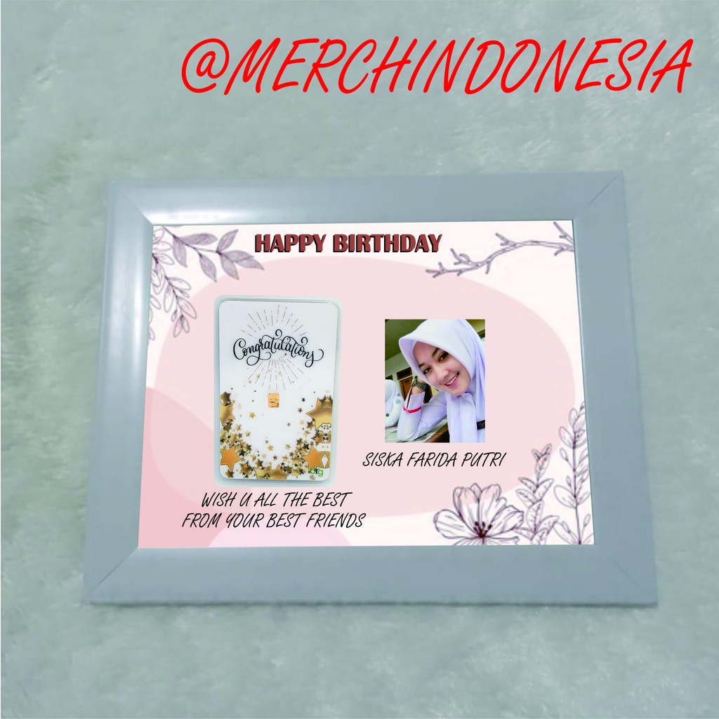 Jual FRAME GIFT WITH GOLD BIRTHDAY THANK YOU SERIES MERCHANDISE KADO ...