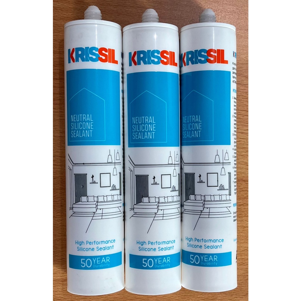 Jual Krissil Neutral Silicone Sealant Lem Kaca Sealant Netral Lem Besi ...