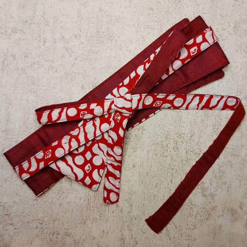 Jual Obi Belt Dua Sisi - Batik Tenun Merah | Shopee Indonesia