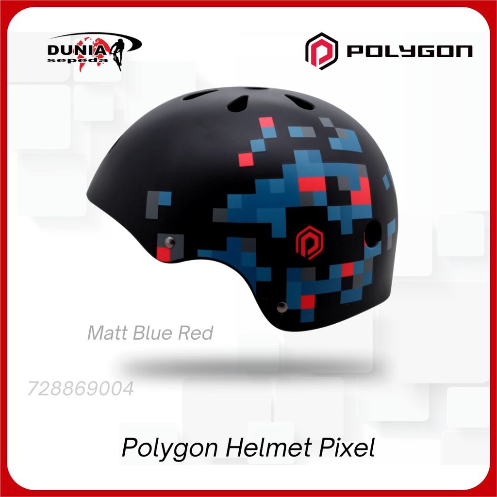 Jual Helm Polygon Pixel Matt Blue Red | Shopee Indonesia