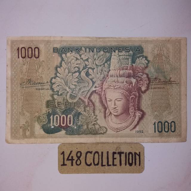 Jual Uang kuno 1000 rupiah seri budaya tahun 1952 | Shopee Indonesia