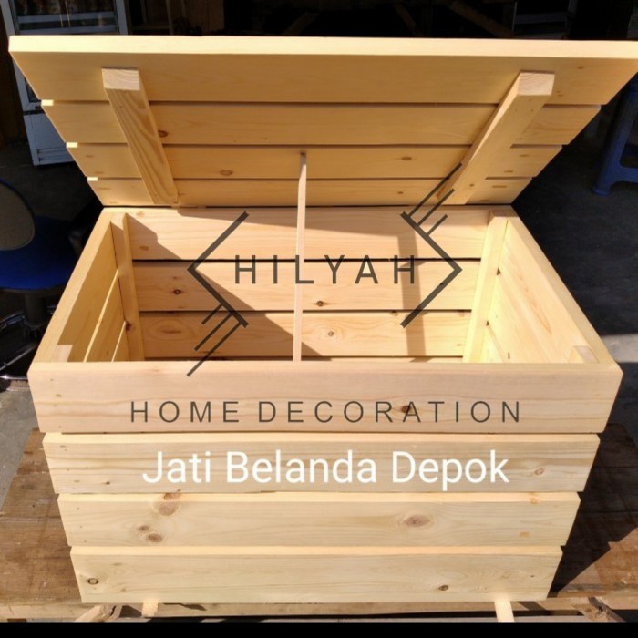 Jual Kotak Kayu Jati Belanda 30x30x50 + tutup / Peti / Storage Box ...