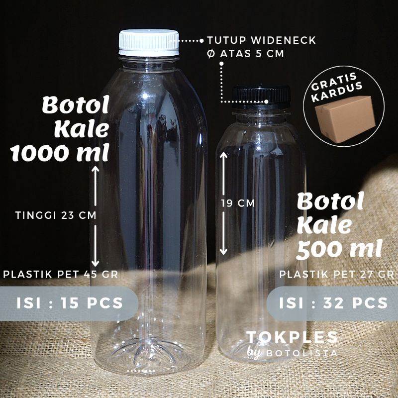 Jual Botol Plastik 500ml 20 pcs FREE kardus Botol Kale 500 ml Botol ...