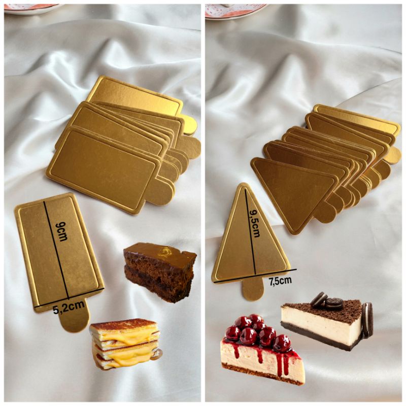 Jual tatakan cake tiramisu gold tatakan mini slice cake gold tatakan ...