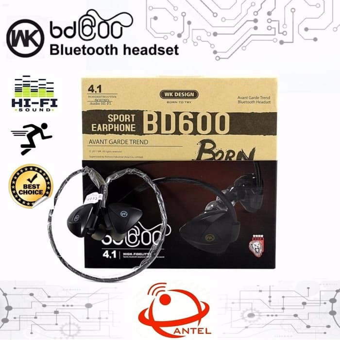 Jual Headset Bluetooth WK DESIGN SPORT BD600 Headphone Handsfree MIC | Shopee Indonesia