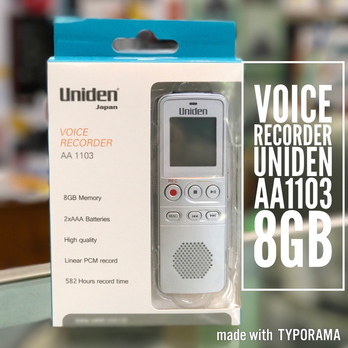 Jual voice recorder/perekam suara uniden aa1103 8gb 48d | Shopee Indonesia