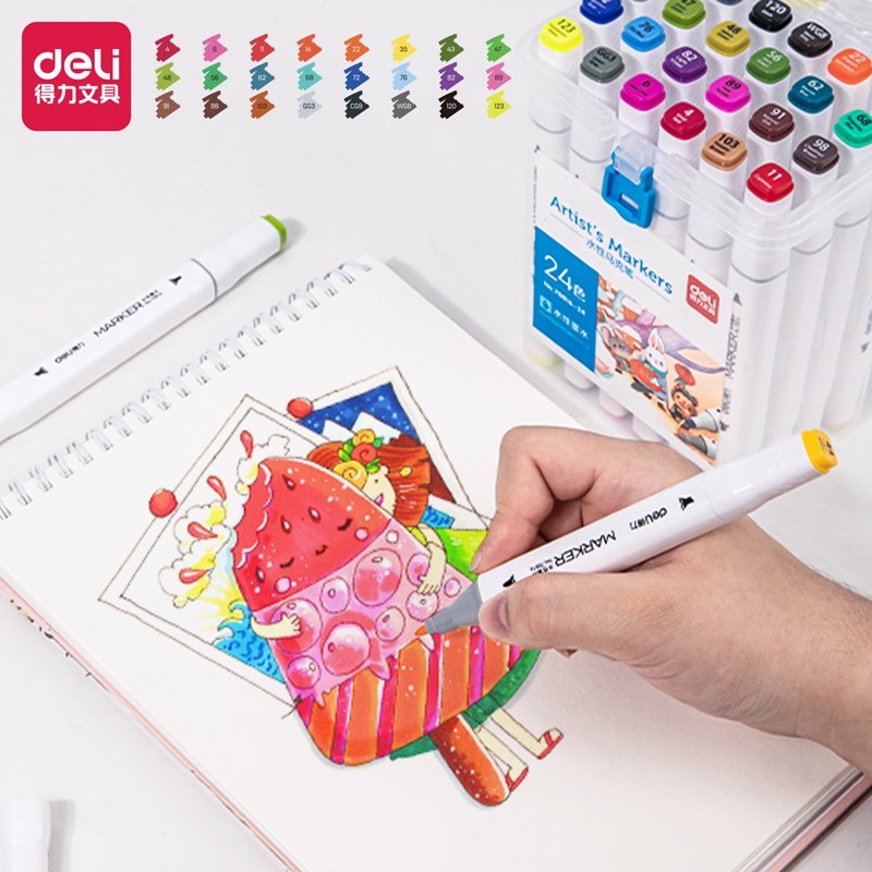 Jual Deli Sketch Marker / Water-based Marker / Spidol Sketsa Double Tip ...