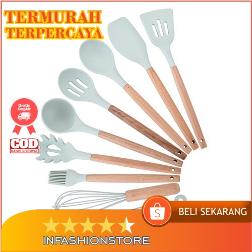 Jual PROMO Set Spatula tahan panas Alat Masak Dapur Kitchen Utensils ...