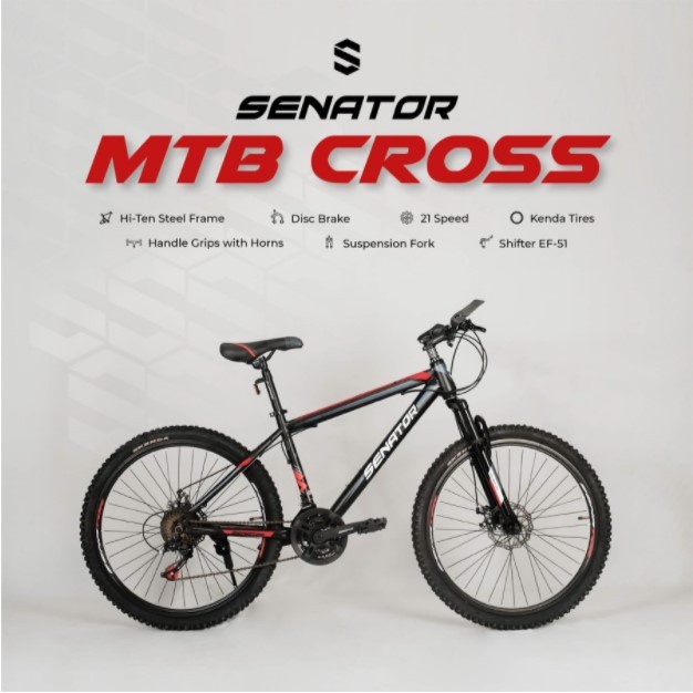 Jual Sepeda Gunung MTB 26 Senator Disc Brake - Hitam Merah | Shopee ...