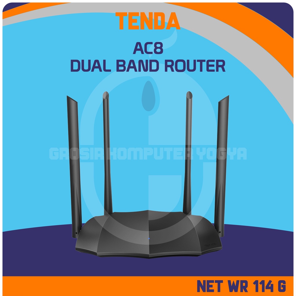 Jual Tenda AC8 AC1200 Dual-band Gigabit Wireless Router | Shopee Indonesia