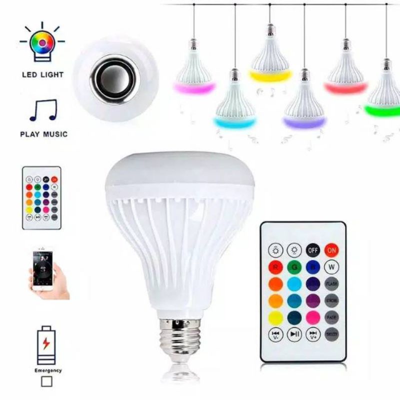 Jual Lampu LED Music Bluetooth Wireless + Keys Remot Kontrol | Shopee ...