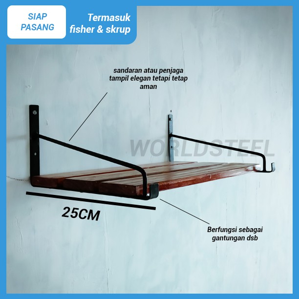 Jual Rak Dinding Tempel Kayu Rak Gantung Serbaguna Rak Tembok Vintage ...