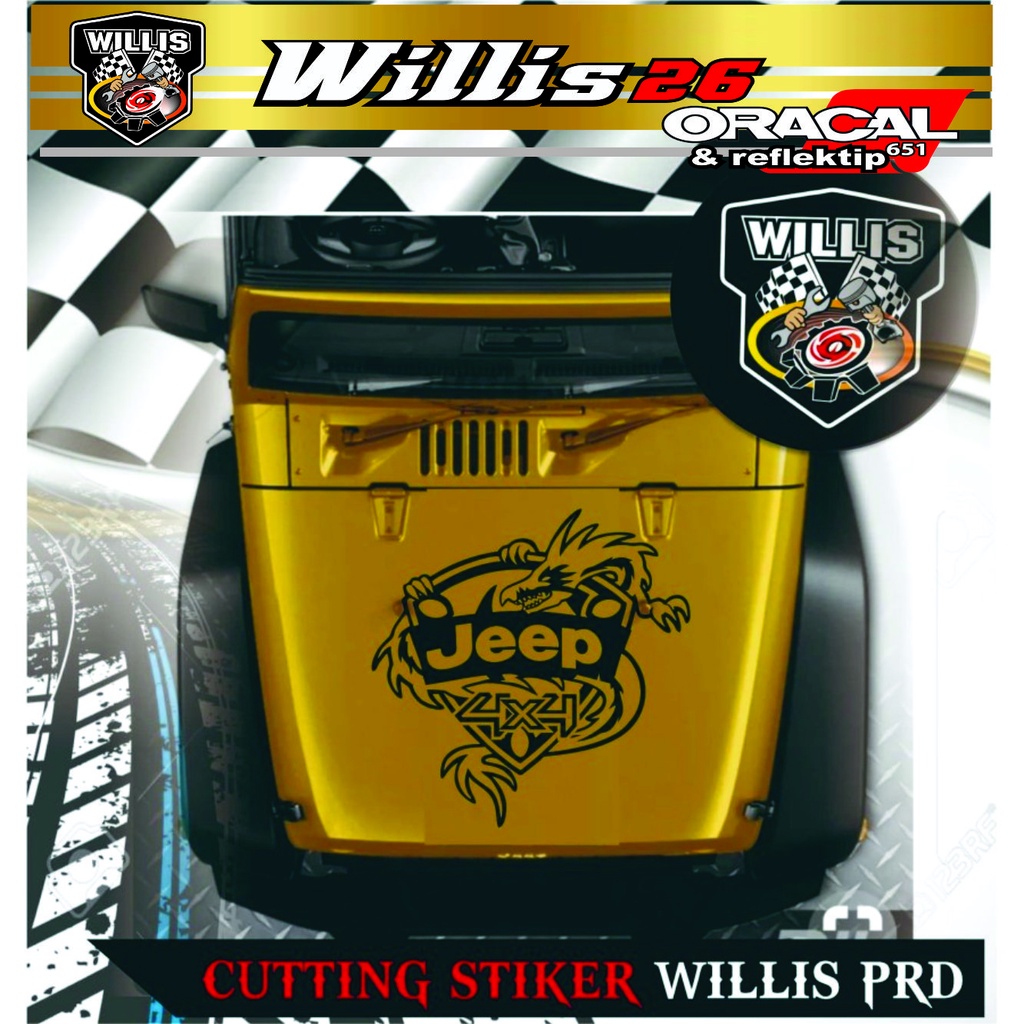 Jual Grosir STIKER MOBIL NAGA KAP MESIN JEEP KATANA FEROZA ESCUDO ...