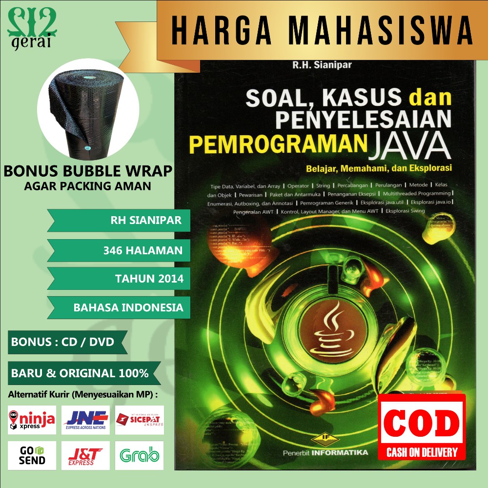 Jual BUKU SOAL KASUS DAN PENYELESAIAN PEMROGRAMAN JAVA RH SIANIPAR ...