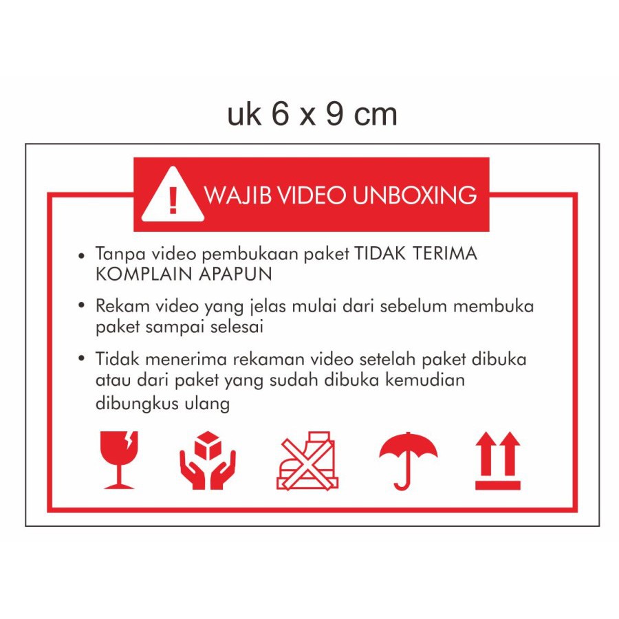 Jual Stiker Unboxing Video 6 x 9 cm per Lembar ( 1 Lembar isi 10 pcs ...