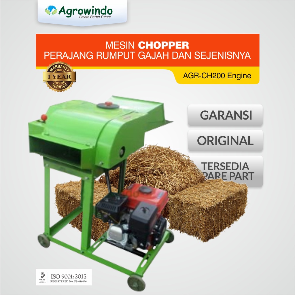 Jual Maksindo Mesin Chopper Perajang Rumput Gajah AGR-CH200 Engine ...
