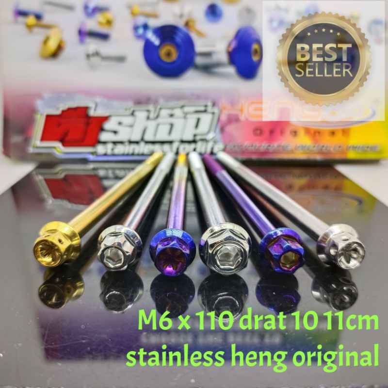 Jual baut probolt m6 x 110 drat 10 stainless stell panjang 11cm flower gear 2kunci harga satuan ...