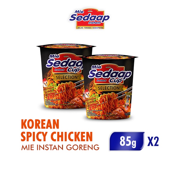 Jual Sedaap Mie Instan Cup Korean Spicy Chicken 81 gr x2 | Shopee Indonesia