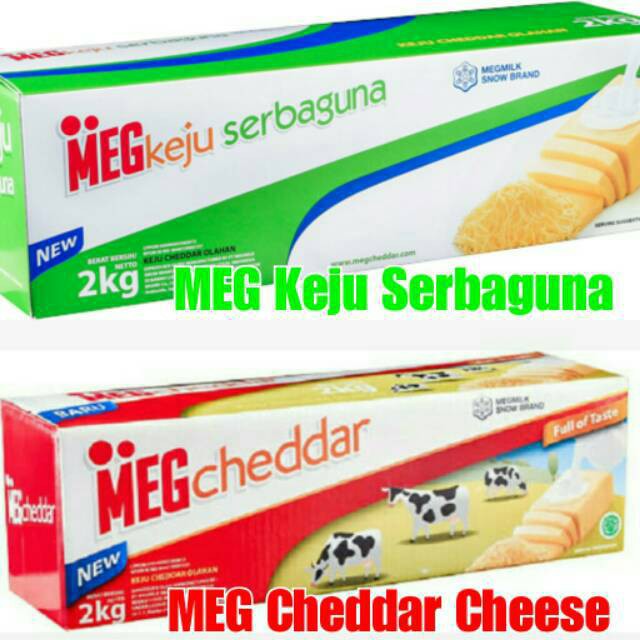 Jual Keju MEG Cheddar Chedar Cedar Serbaguna Cheese 2kg 2 Kg Megkeju ...