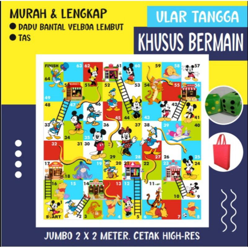 Jual Karpet ular tangga bermain jumbo lengkap (2x2 m) | Shopee Indonesia