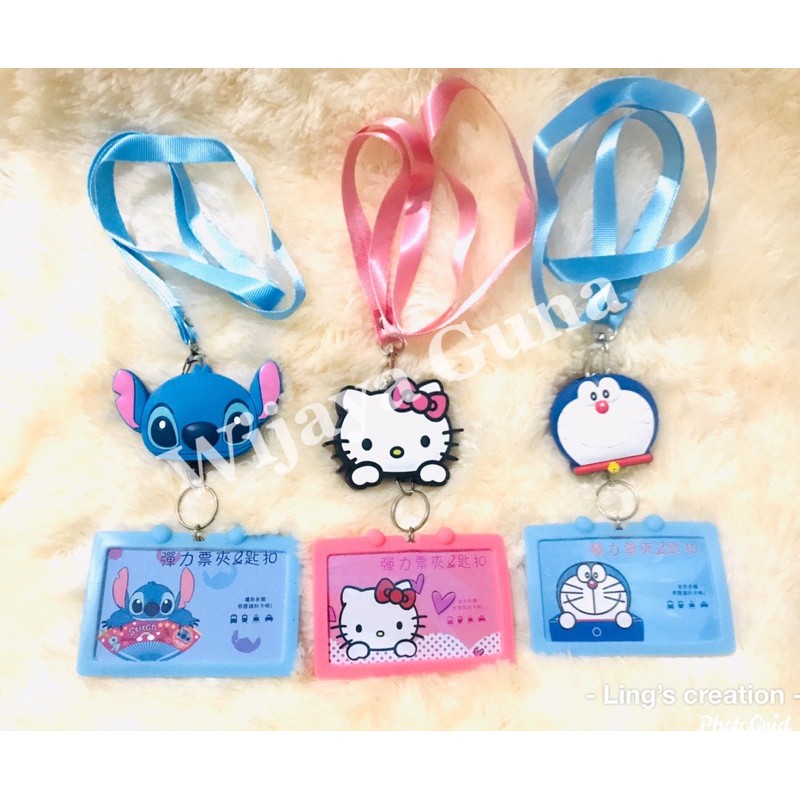 Jual Name tag id card Hello kitty, Doraemon, Stitch | Shopee Indonesia
