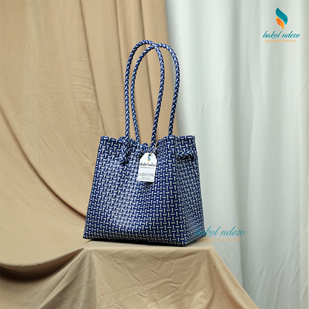 Jual Tas Tote Belanja Pasar Tas Anyaman Jali Jali Plastik Rajut Belanja ...