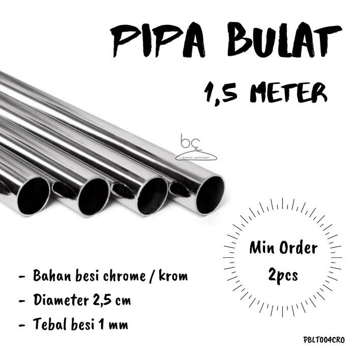 Jual ~^~^~^] Pipa Bulat Besi 1,5 Meter Tiang Display Pajangan Toko (BH ...