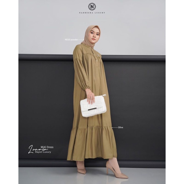 Jual Lunara Midi Dress Nadheera | Shopee Indonesia