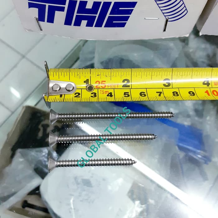 Jual Skrup Ss 10 x 3 stainless steel Flat head self tapping screw ...