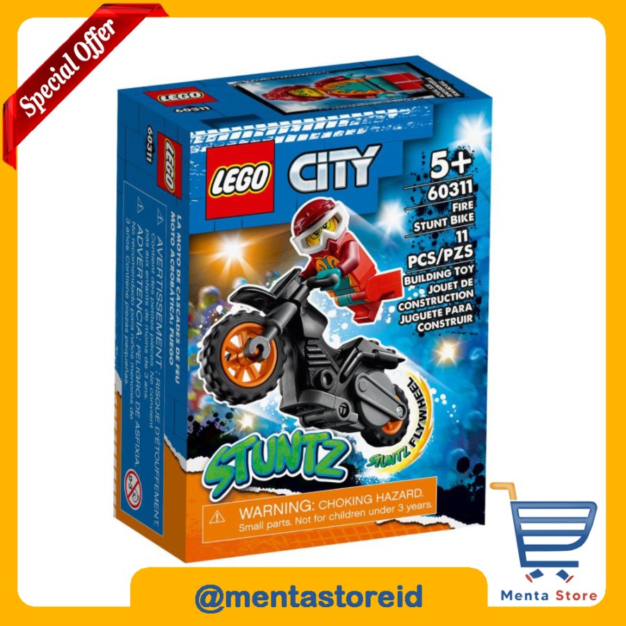 Jual LEGO City 60311 Fire Stunt Bike Motorcycle Fighter Master Builders ...