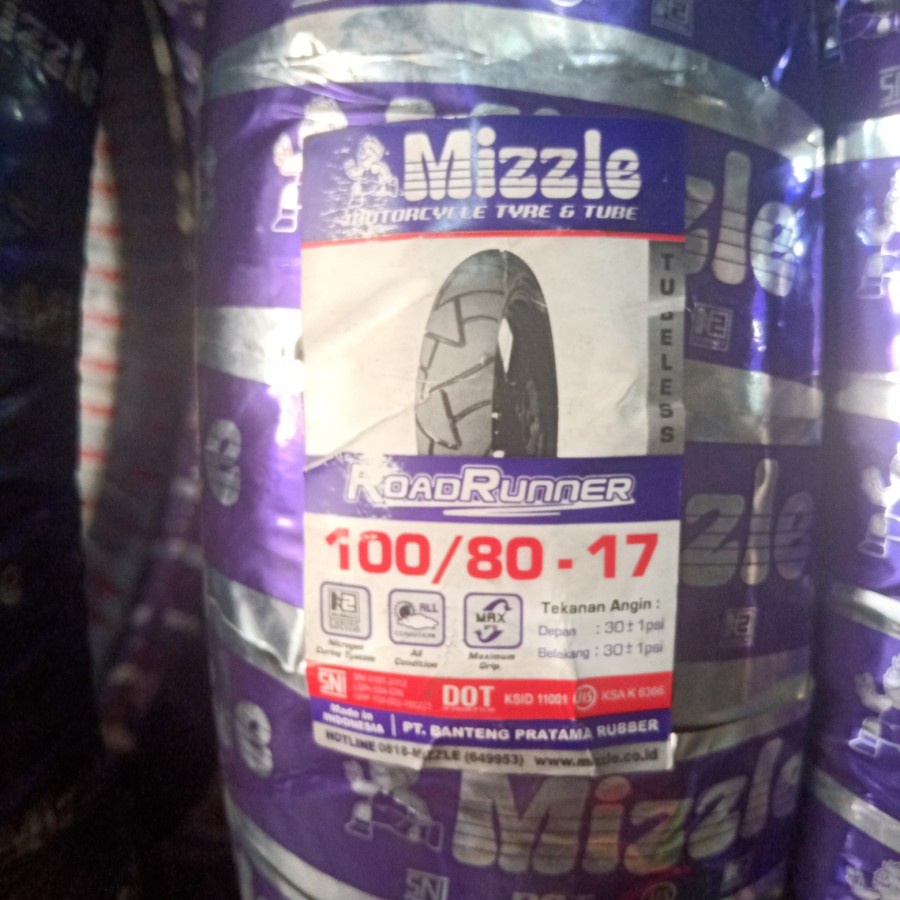 Jual Ban Luar Motor 17 Ring / Pelek 17 Mizzle Road Runner 100/80-17 ...