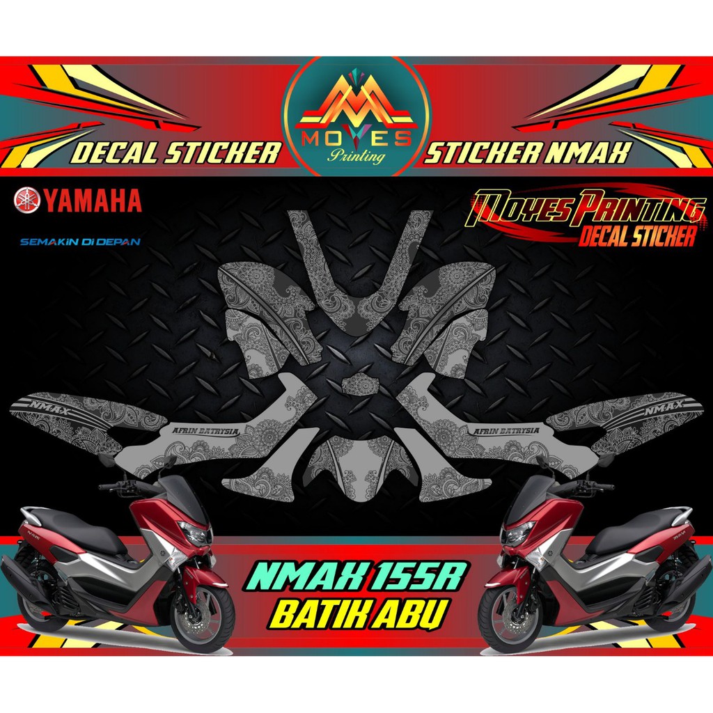 Jual Decal NMAX 155R Motif Batik Warna Abu Sticker Fullbody Yamaha NMAX ...