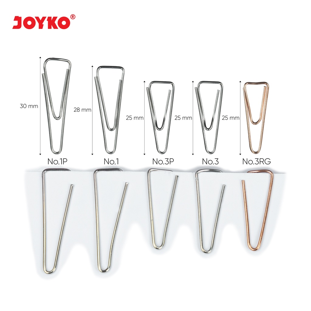 Jual Trigonal Clip Klip Penjepit Kertas Segitiga Joyko | Shopee Indonesia