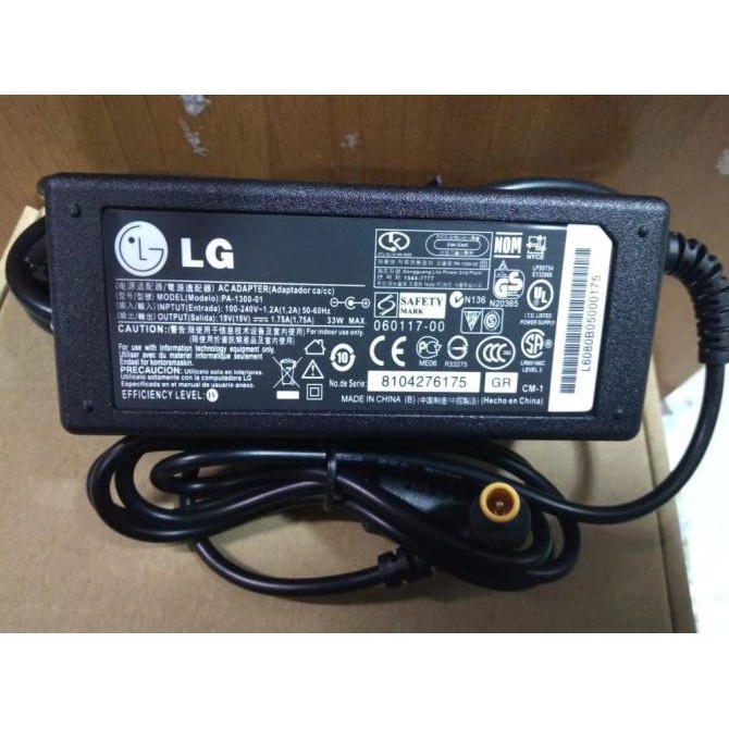 Jual Adaptor Charger TV Dan Monitor LG Original 19V 1.7A Jarum | Shopee ...