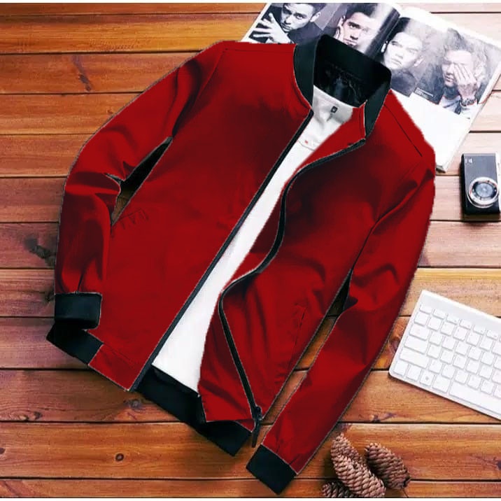 Jual JAKET PRIA JAKET BOMBER POLOS JAKET CASUAL | Shopee Indonesia