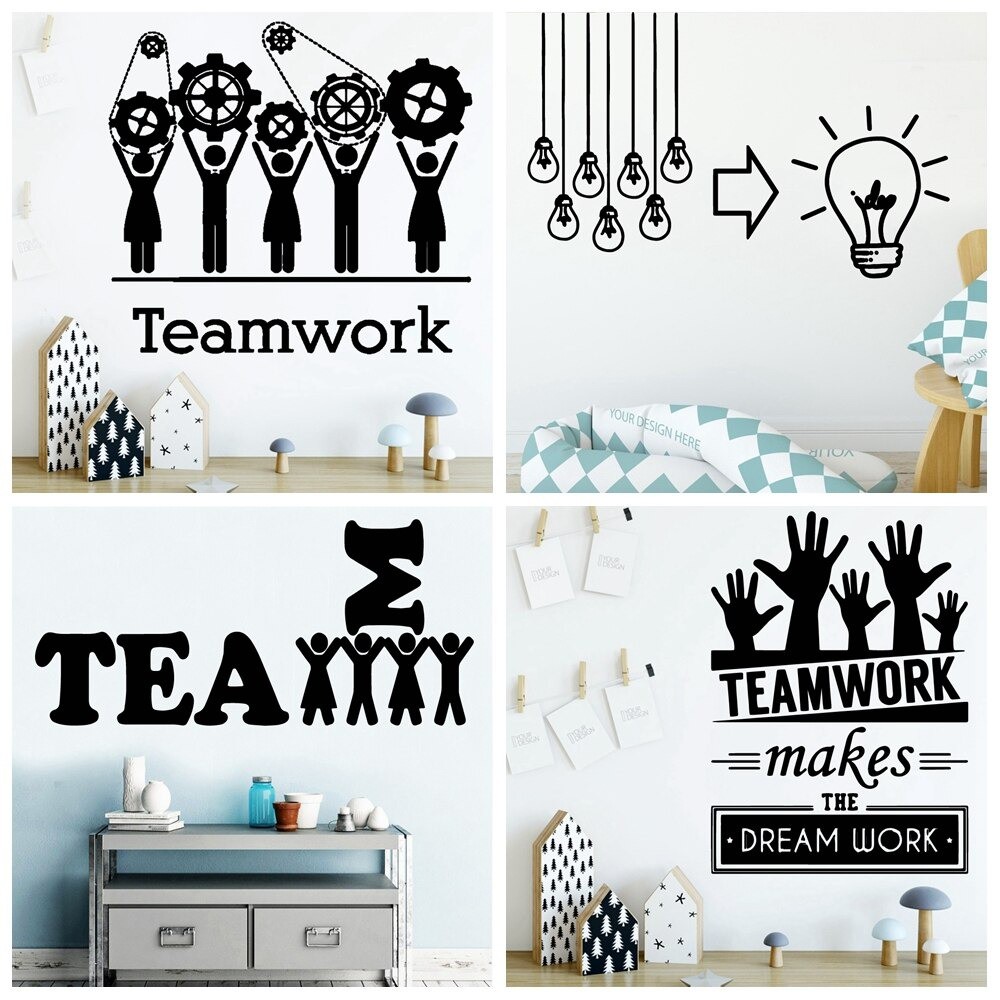 Jual Wallsticker Dinding Teamwork Motivasi Stiker Dinding Kaca Custom ...