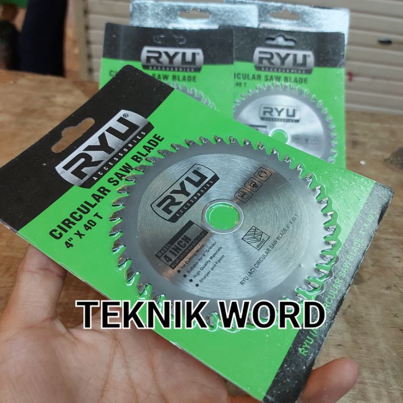 Jual RYU MATA GERGAJI KAYU 4INCH X 40T / CIRCULAR SAW BLADE 4" RYU MATA ...