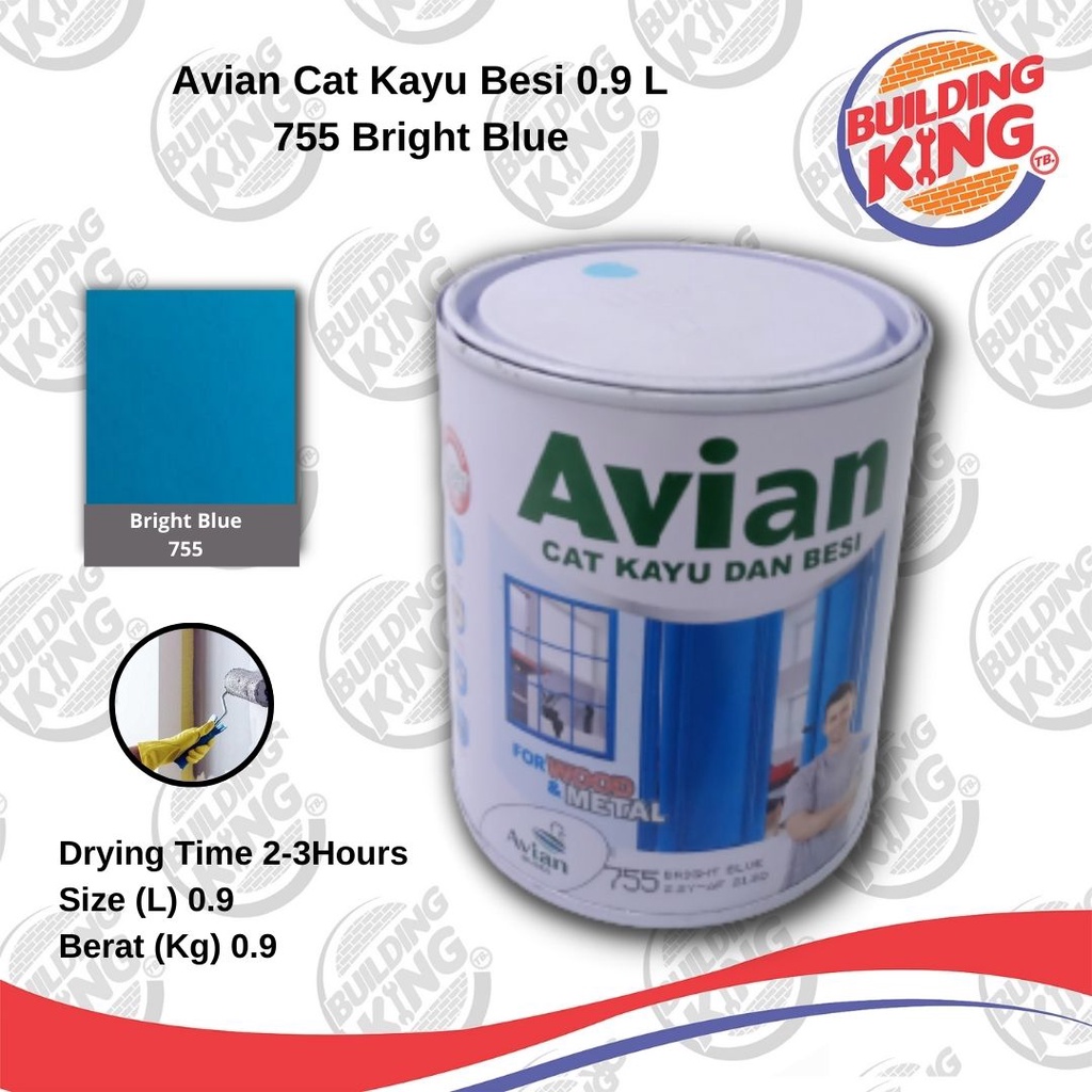 Jual Cat AVIAN Besi Kayu 1 Kg 0,9L Biru Terang 755 Bright Blue 1Kg ...