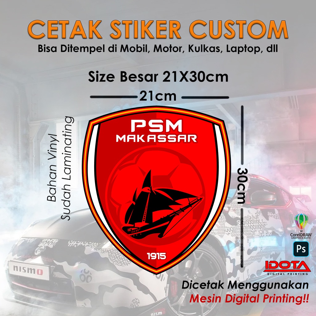 Jual Cetak Stiker Custom Gambar Ukuran Besar Mobil Motor Laptop Kulkas ...