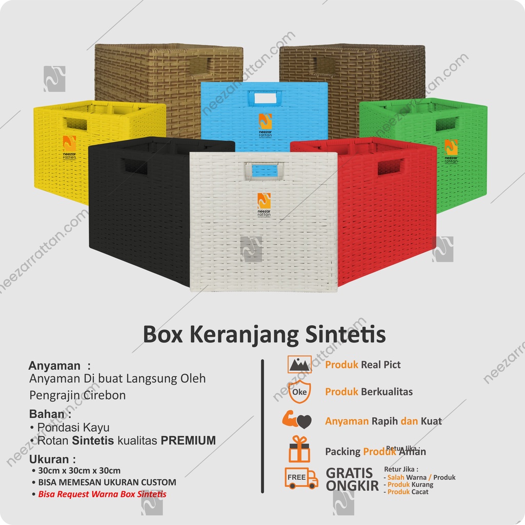 Jual Box Keranjang Wadah Kotak Bulat Box Sintetis Warna Estetik ...