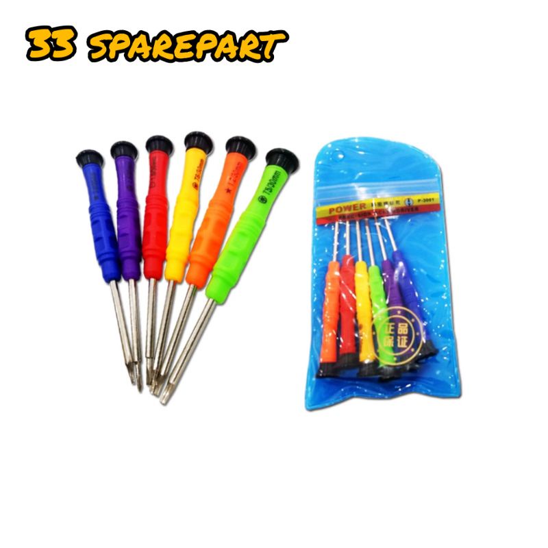 Jual Obeng set 6in1 / screwdriver set p-3001 | Shopee Indonesia