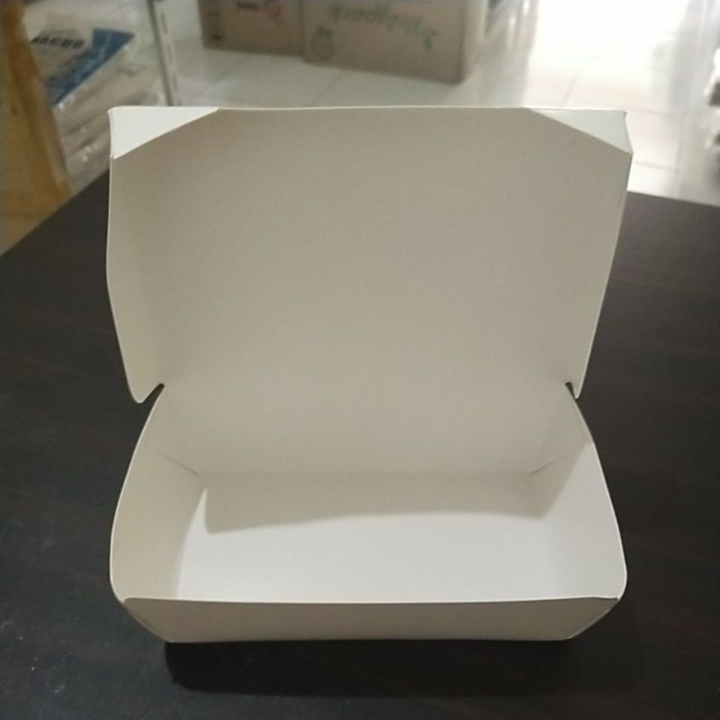 Jual PAPER LUNCH BOX / KOTAK NASI KERTAS / SNACK BOX SIZE M 50pcs ...