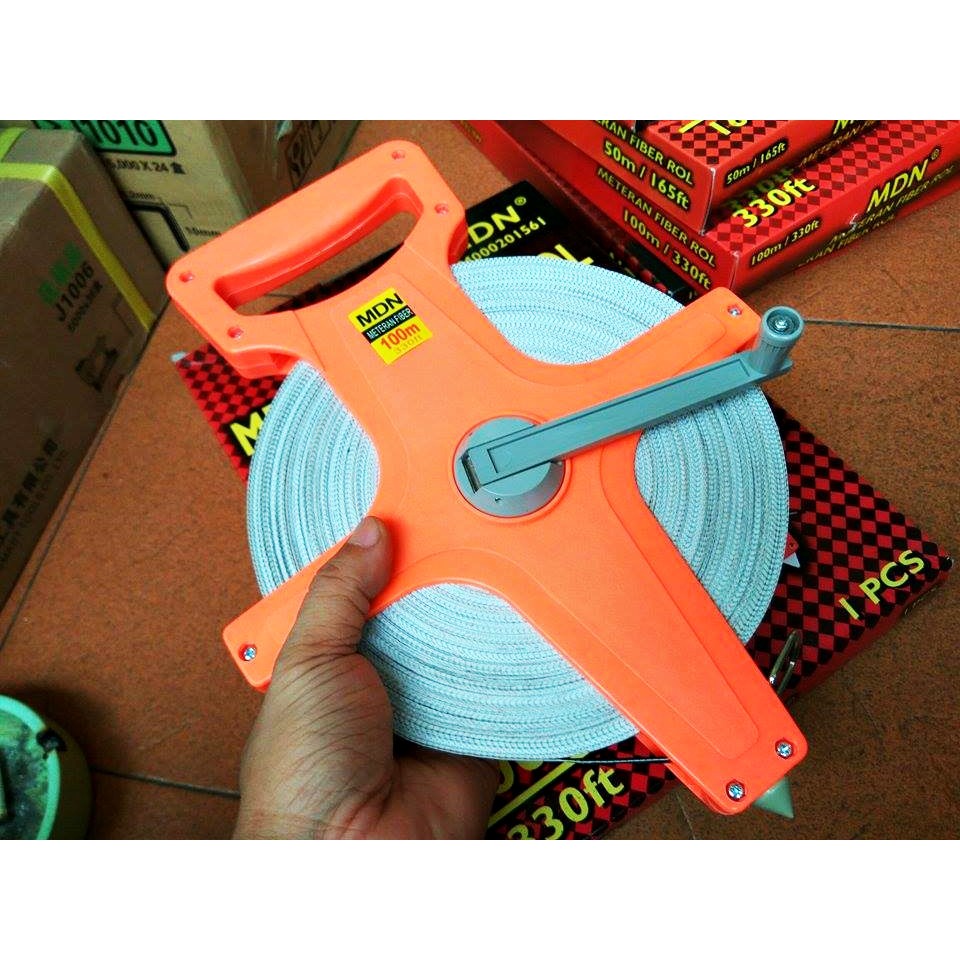 Jual meteran tanah 100m meteran rol meteran tancap 100m fiber roll ...
