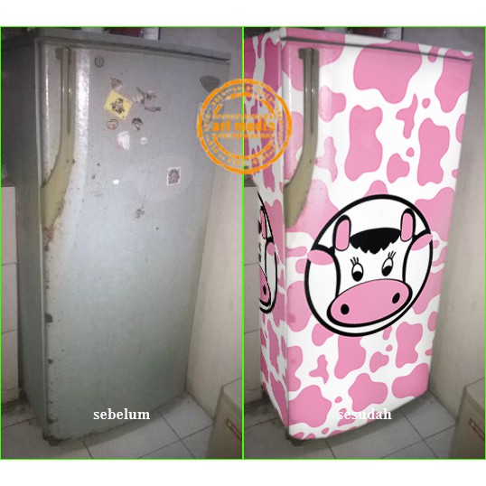 Jual STIKER KULKAS MOTIF SAPI PINK | Shopee Indonesia