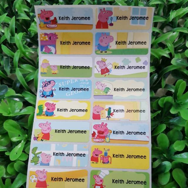 Jual Peppa Pig Label nama sticker label name waterproof | Shopee Indonesia