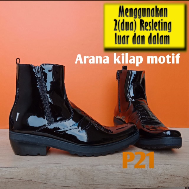 Jual sepatu ceko arana kilap motif pria merk P21 | Shopee Indonesia