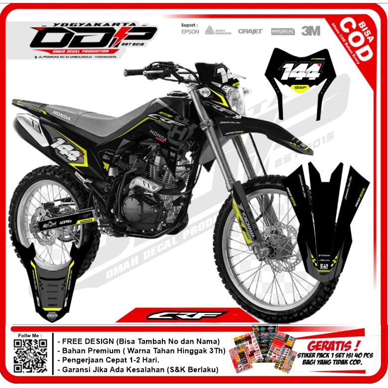 Jual decal stiker crf 150 l full body supermoto dekal sticker striping motor crf150l costum logo ...