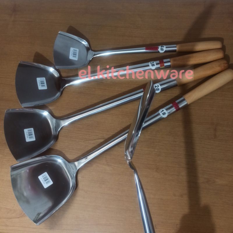 Jual sodet gagang kayu - merk fujinex original - spatula jumbo panjang ...