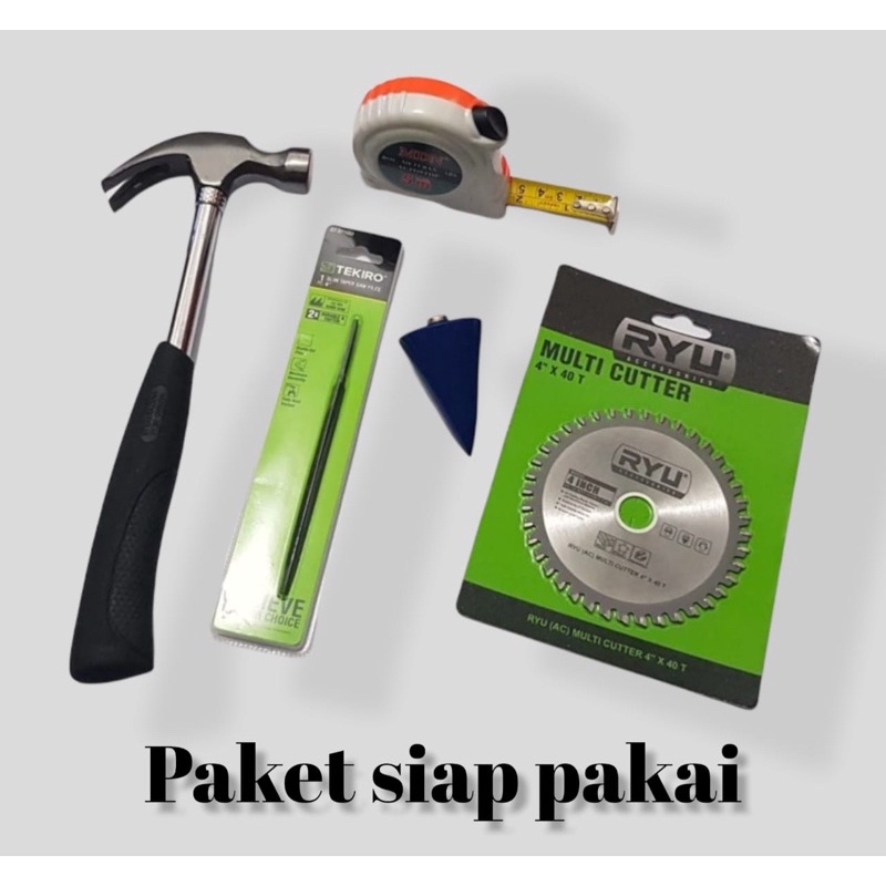 Jual Paket hemat palu besi 8oz + lot tukang 400gr + meteran 5m + kikir ...